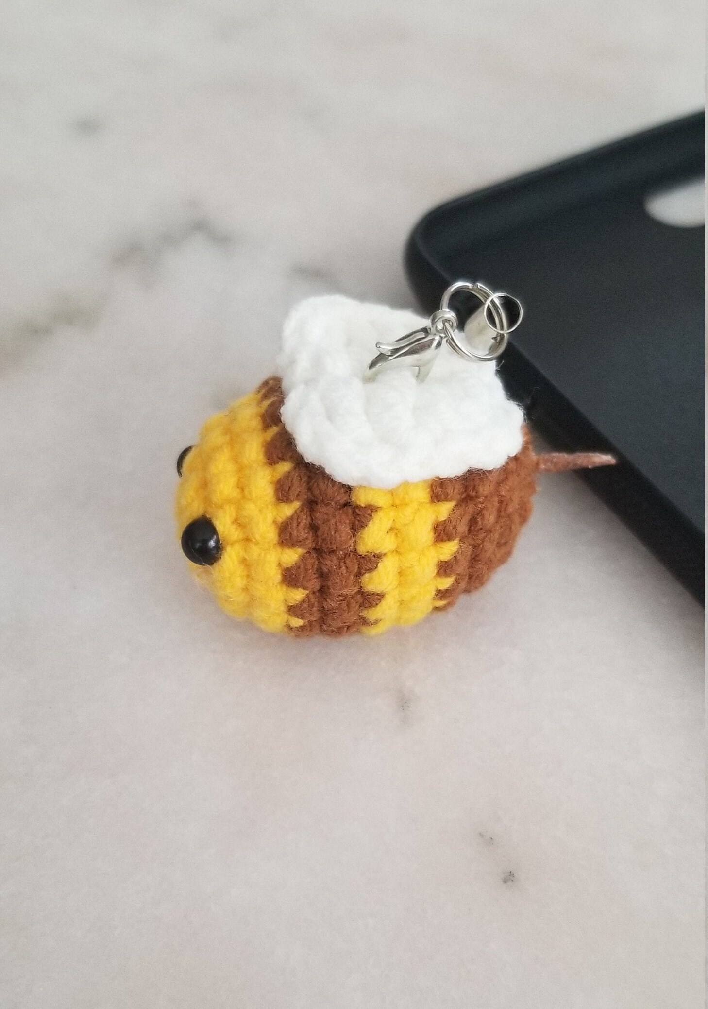 Handmade Knitting Phone Charm Mushroom Bumble Bee Whale - Etsy UK