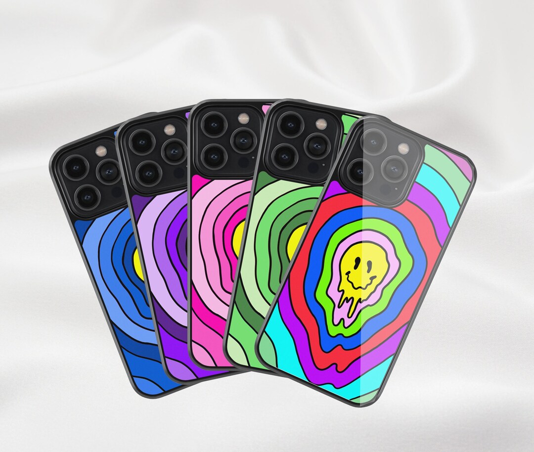 Trippy Dripping Smiley iPhone Case, Phone Case - Etsy