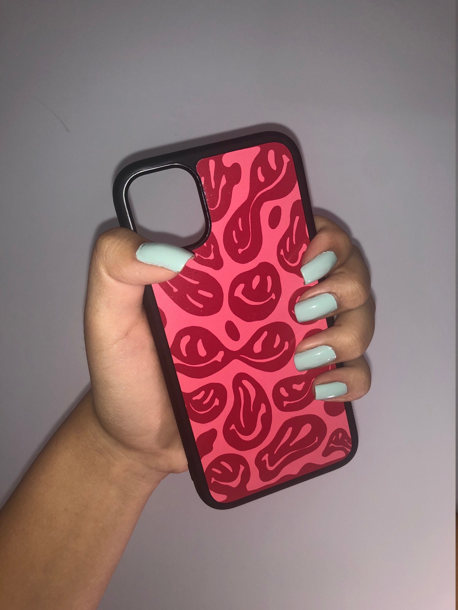 Smiley Face Pattern Phone Case Trippy Melting Smiley Face - Etsy