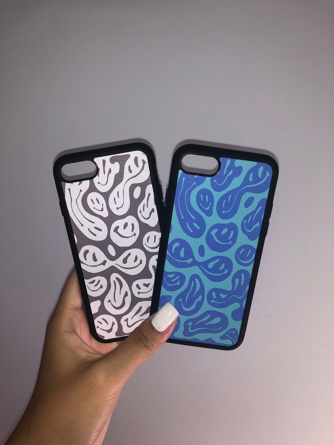 Smiley Face Pattern Phone Case, Trippy Melting Smiley Face iPhone Case ...