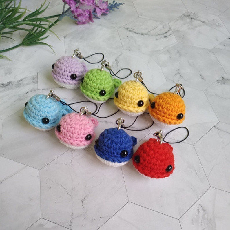 Handmade Knitting Phone Charm, Mushroom , Bumble Bee, Whale, Strawberry ...