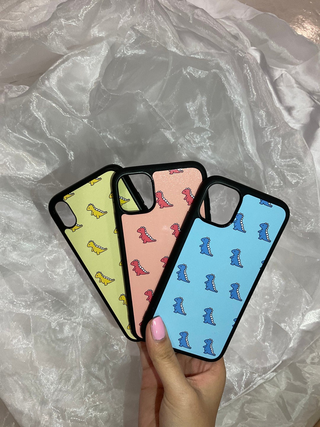 Dinosaur Pattern Phone Case, Baby Dinosaurs iPhone Case, Purple ...