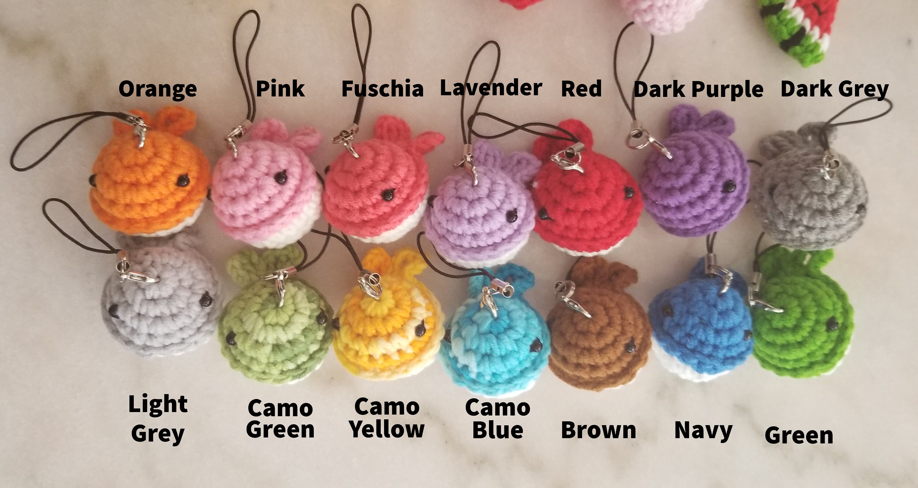 Handmade Knitting Phone Charm, Mushroom , Bumble Bee, Whale, Strawberry ...