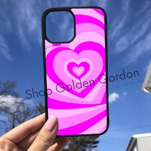 Heart Phone Case, Brown Swirl Heart Phone Case, Love Sweet Brown Heart ...