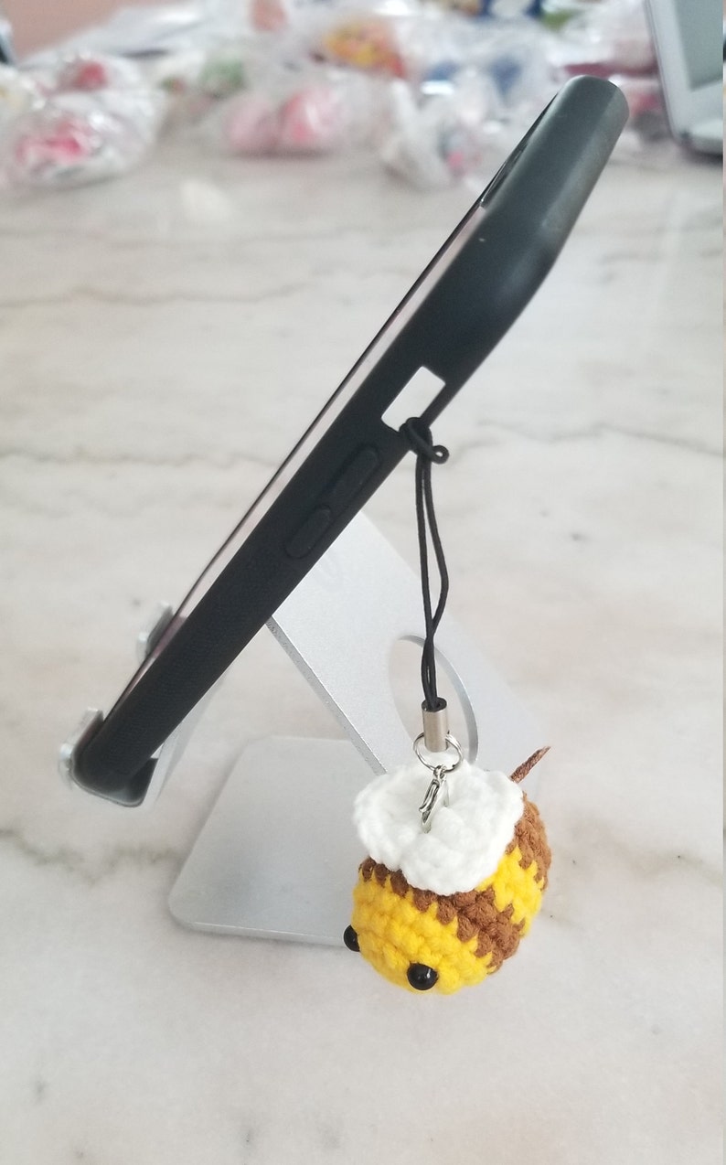 Handmade Knitting Phone Charm, Mushroom , Bumble Bee, Whale, Strawberry ...