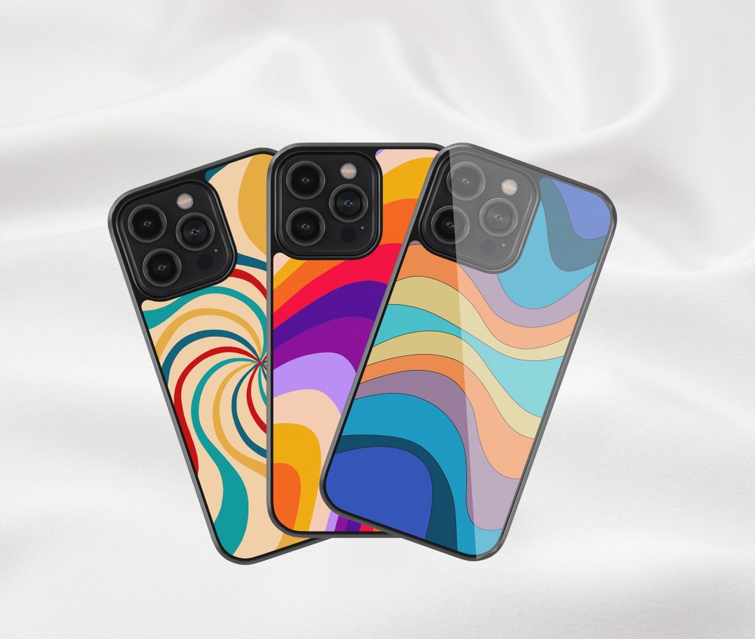 Groovy Lines Swirl Phone Case, Abstract Rainbow iPhone Case - Etsy