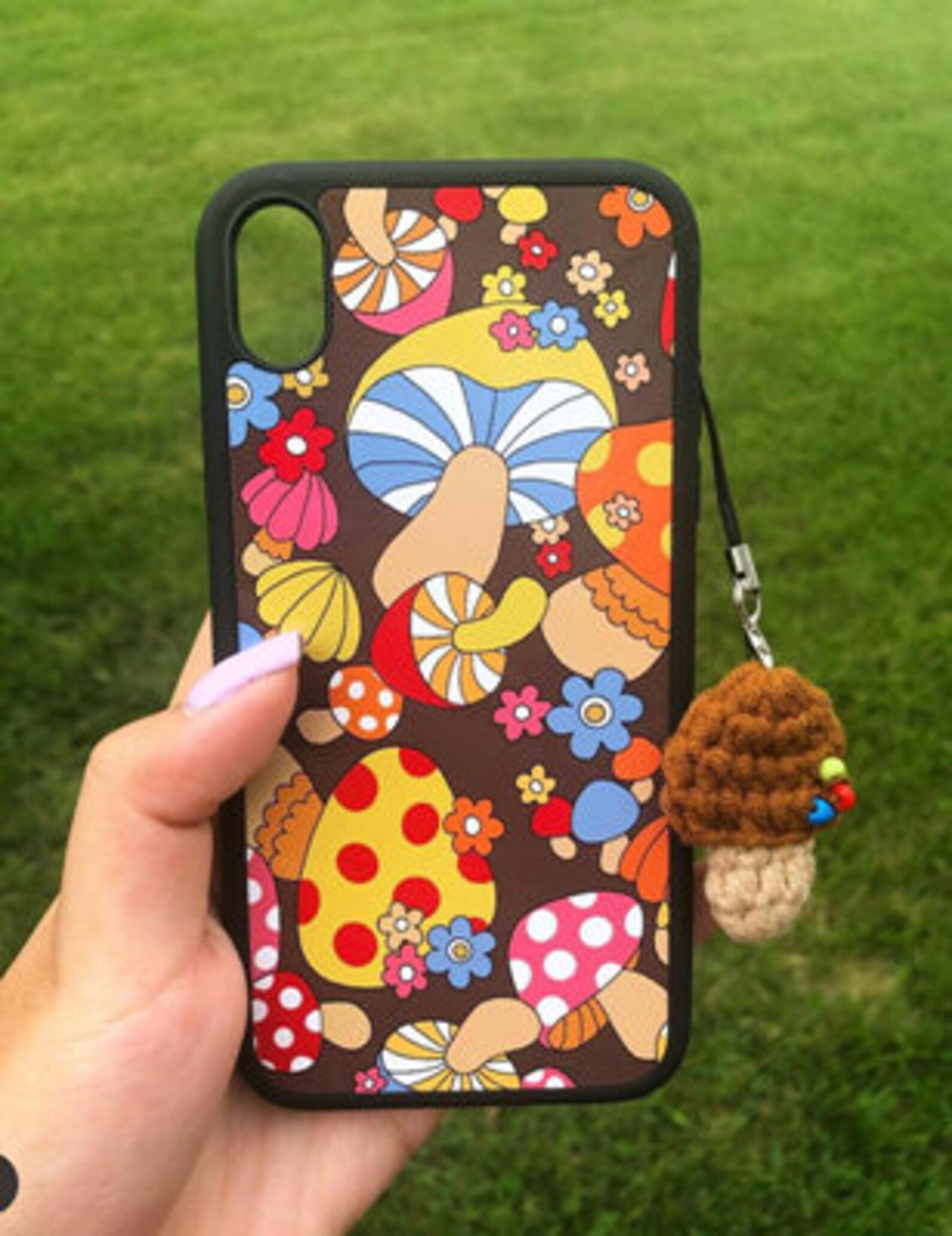 Handmade Knitting Phone Charm, Mushroom , Bumble Bee, Whale, Strawberry ...