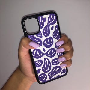 Trippy Melting Smiley Face iPhone Case Dripping Phone Case - Etsy