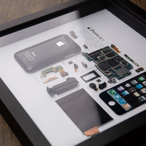 Framed iPhone 3gs Disassembled Phone Wall Art Gifts for Tech / Apple ...