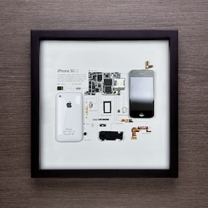 Framed iPhone 3gs Disassembled Phone Wall Art Gifts for Tech / Apple ...