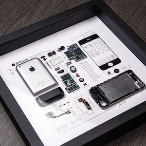 Framed iPhone 2G Disassembled Phone Teardown iPhone Wall Art Gifts for ...