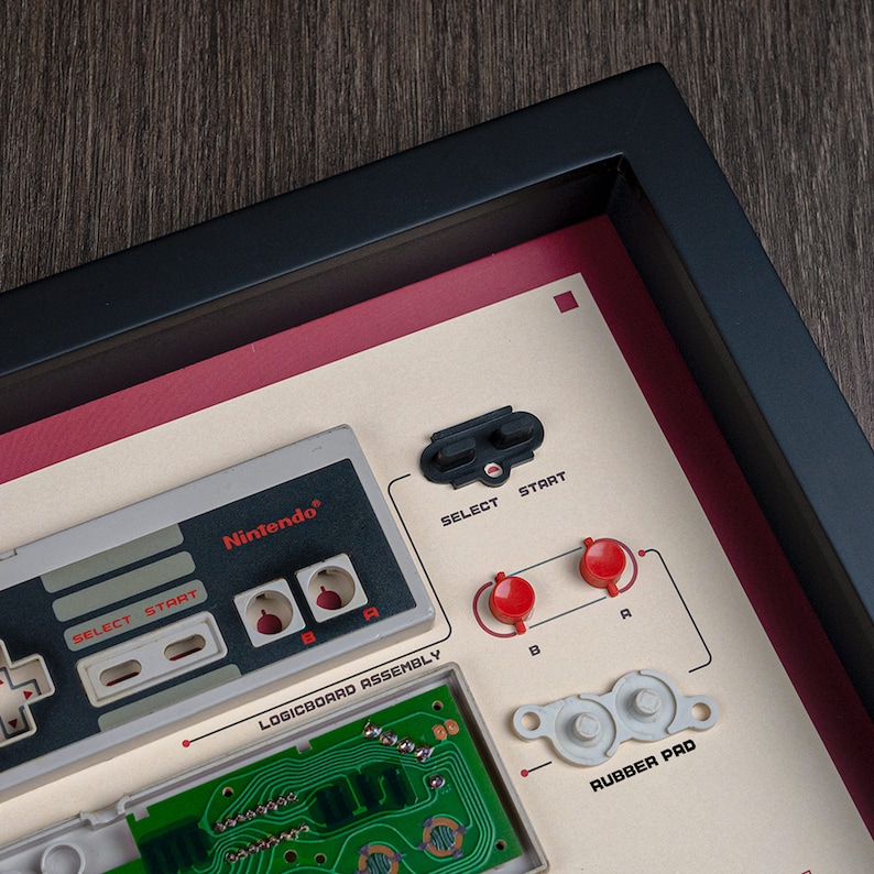 Framed NES Controller Disassembled Art: Nintendo Entertainment System ...