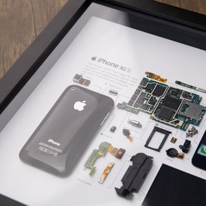 Framed iPhone 3gs Disassembled Phone Wall Art Gifts for Tech / Apple ...