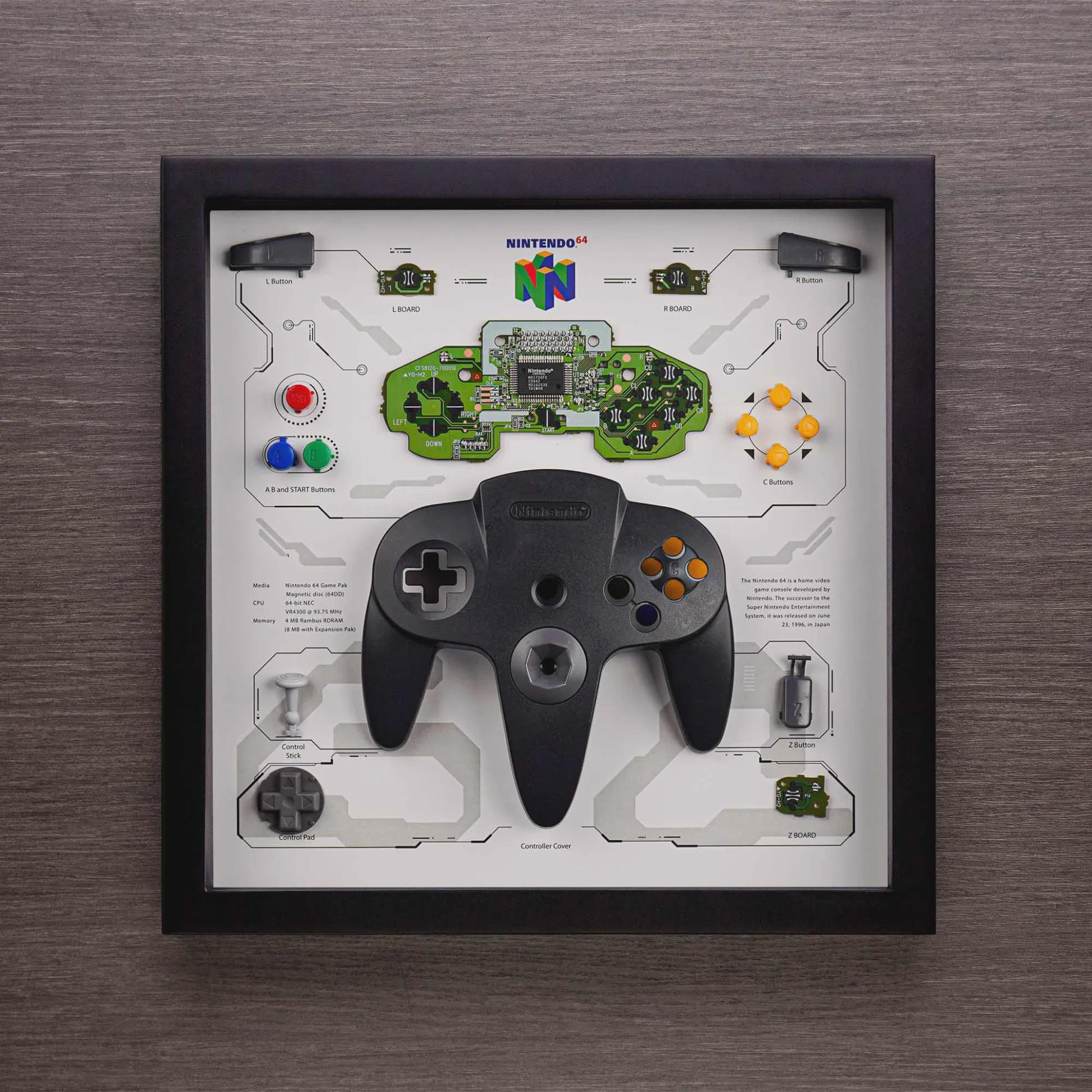 Framed Nintendo 64 Controller Art: Disassembled N64 Console Decor - Etsy
