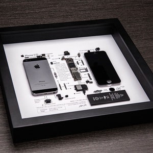 Framed iPhone 5S Disassembled Phone Teardown iPhone Wall Art Gifts for ...