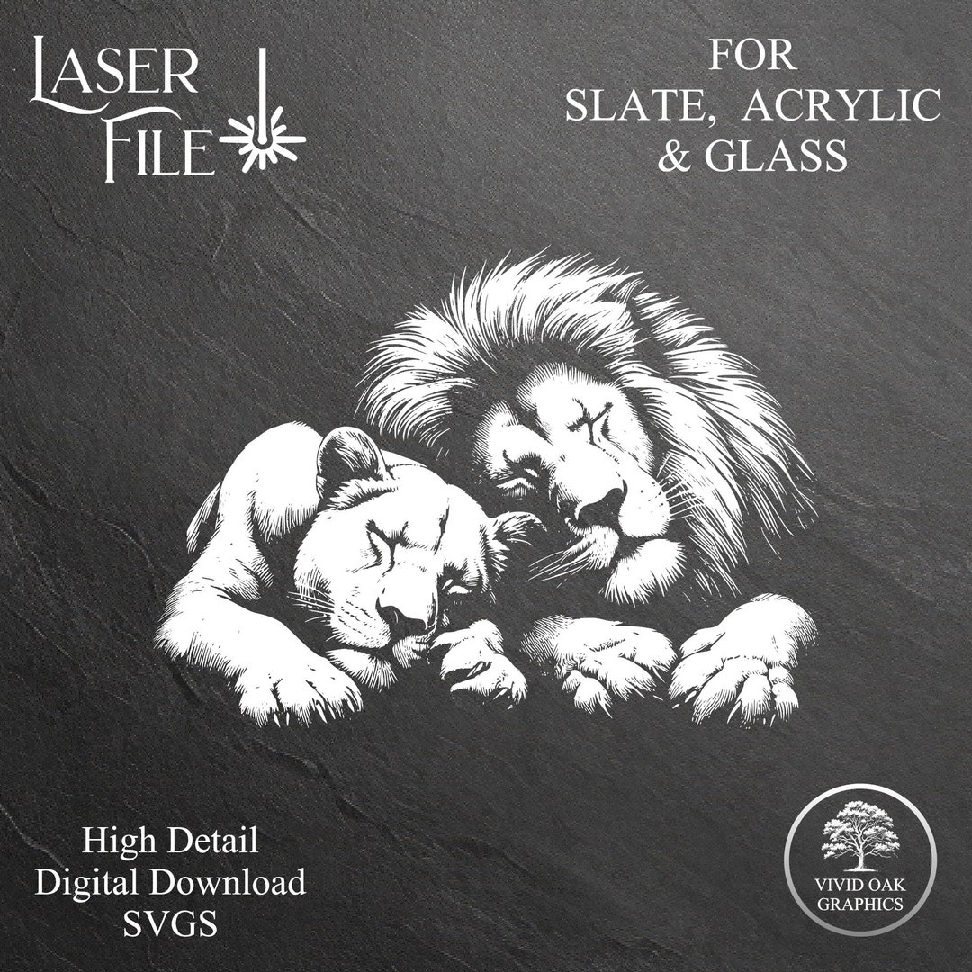 Slate Lion Couple 2 - Engrave Files, SVG, Instant Digital Download ...