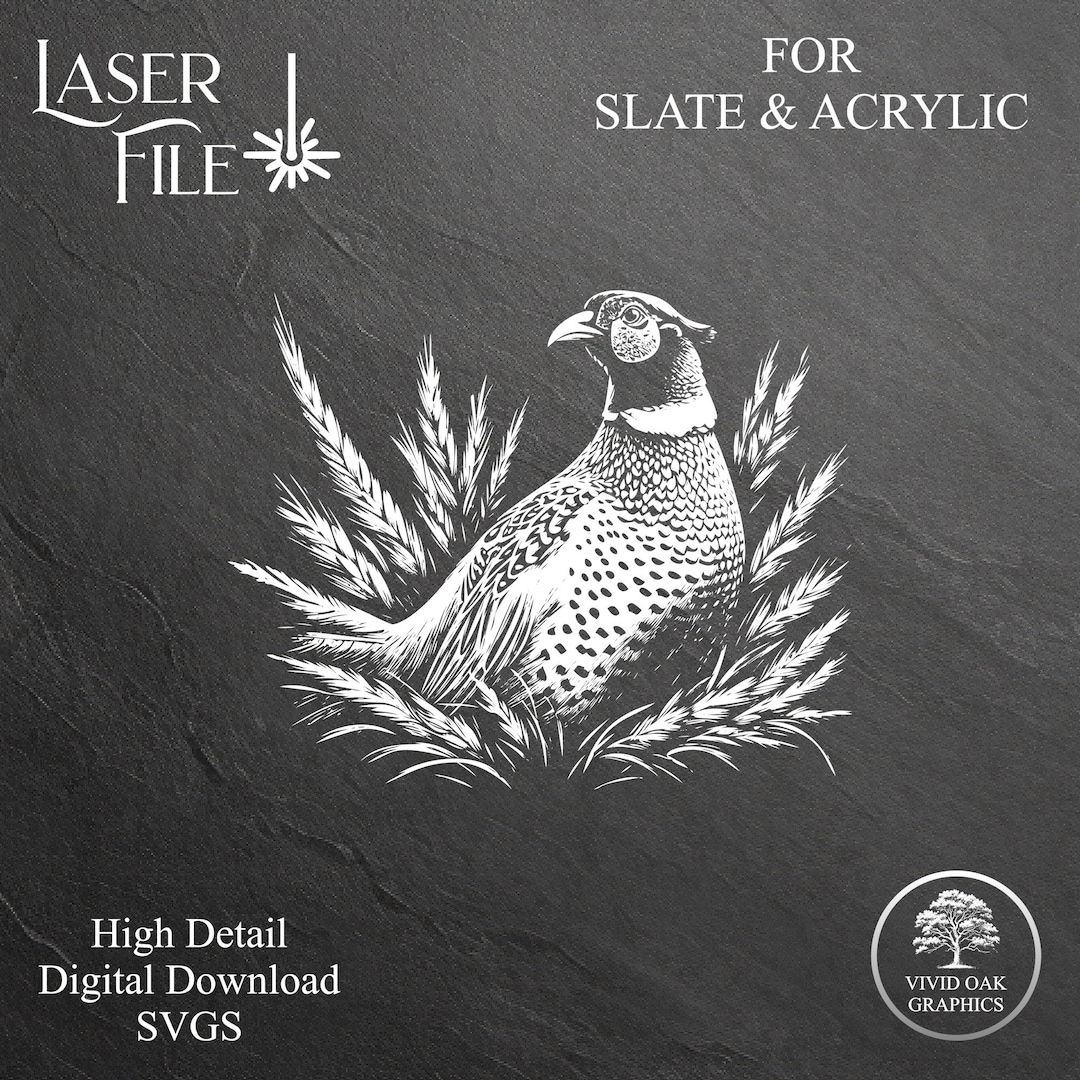 Slate Pheasant 3 Engrave Files, SVG, Instant Digital Download Files for ...