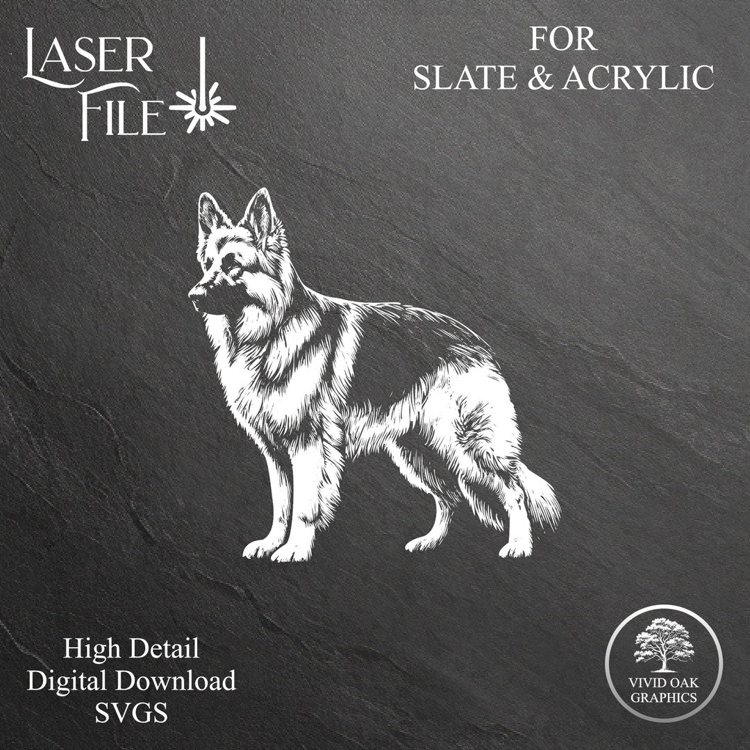 German Shepherd SVG: High Detail Laser Engrave File (digital Download ...