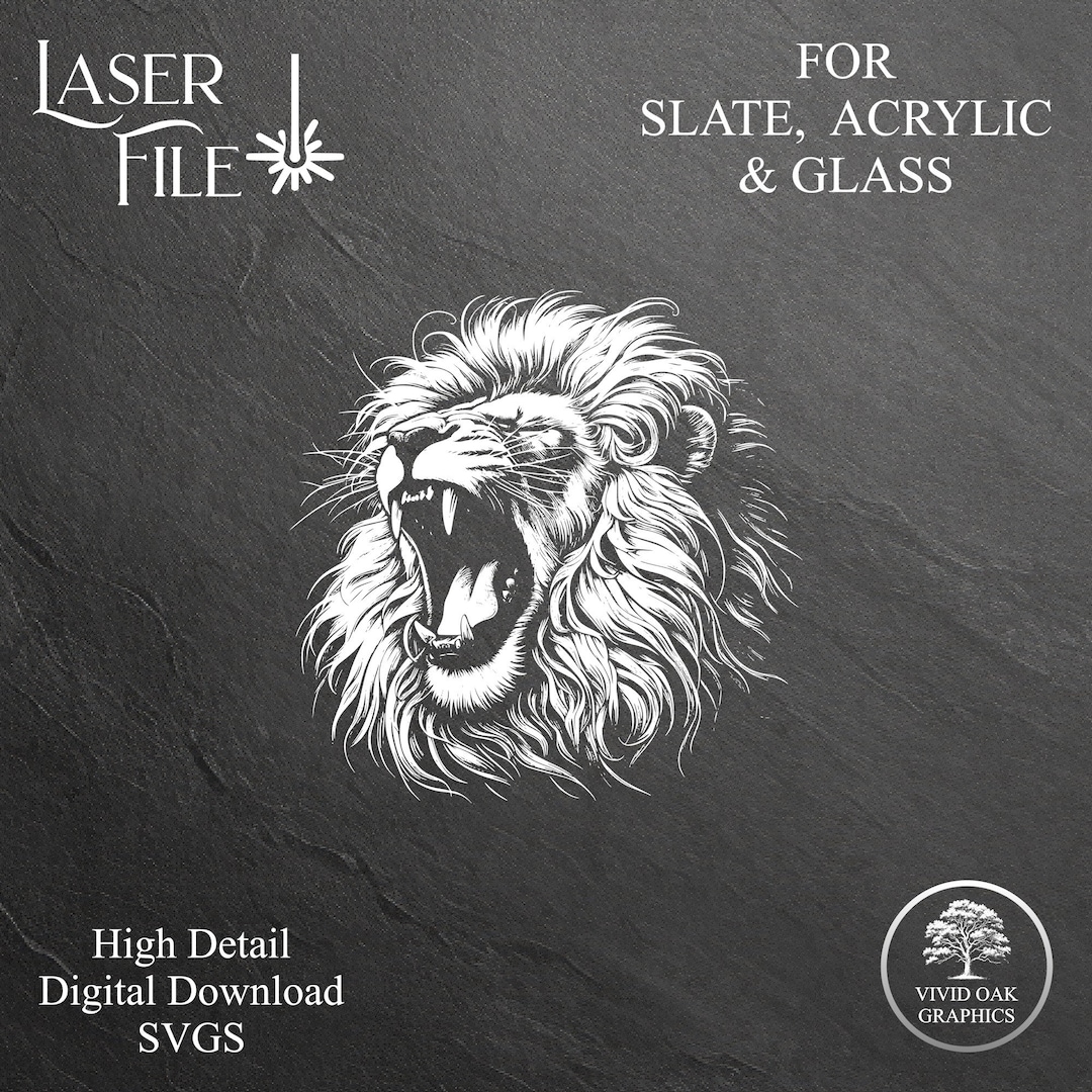 Slate Lion Roar 4 Gravurdateien, SVG, Sofortiger Digitaler Download ...