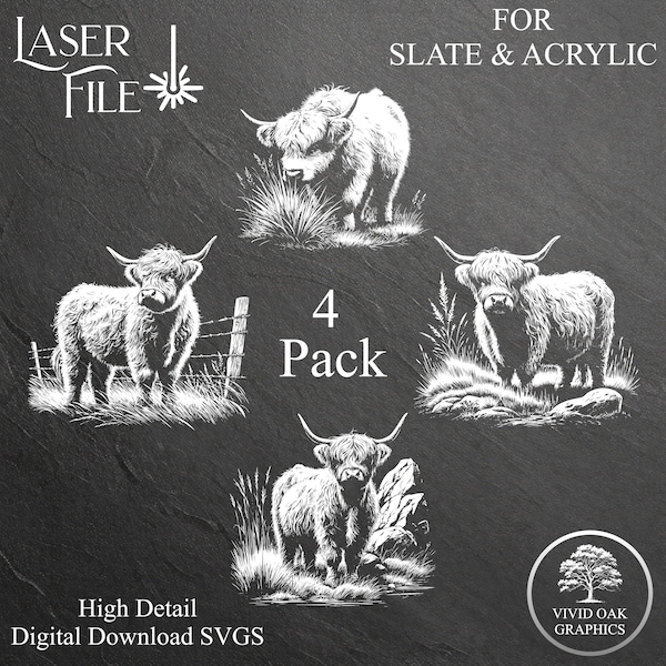 Highland Cow Slate Svg - Etsy