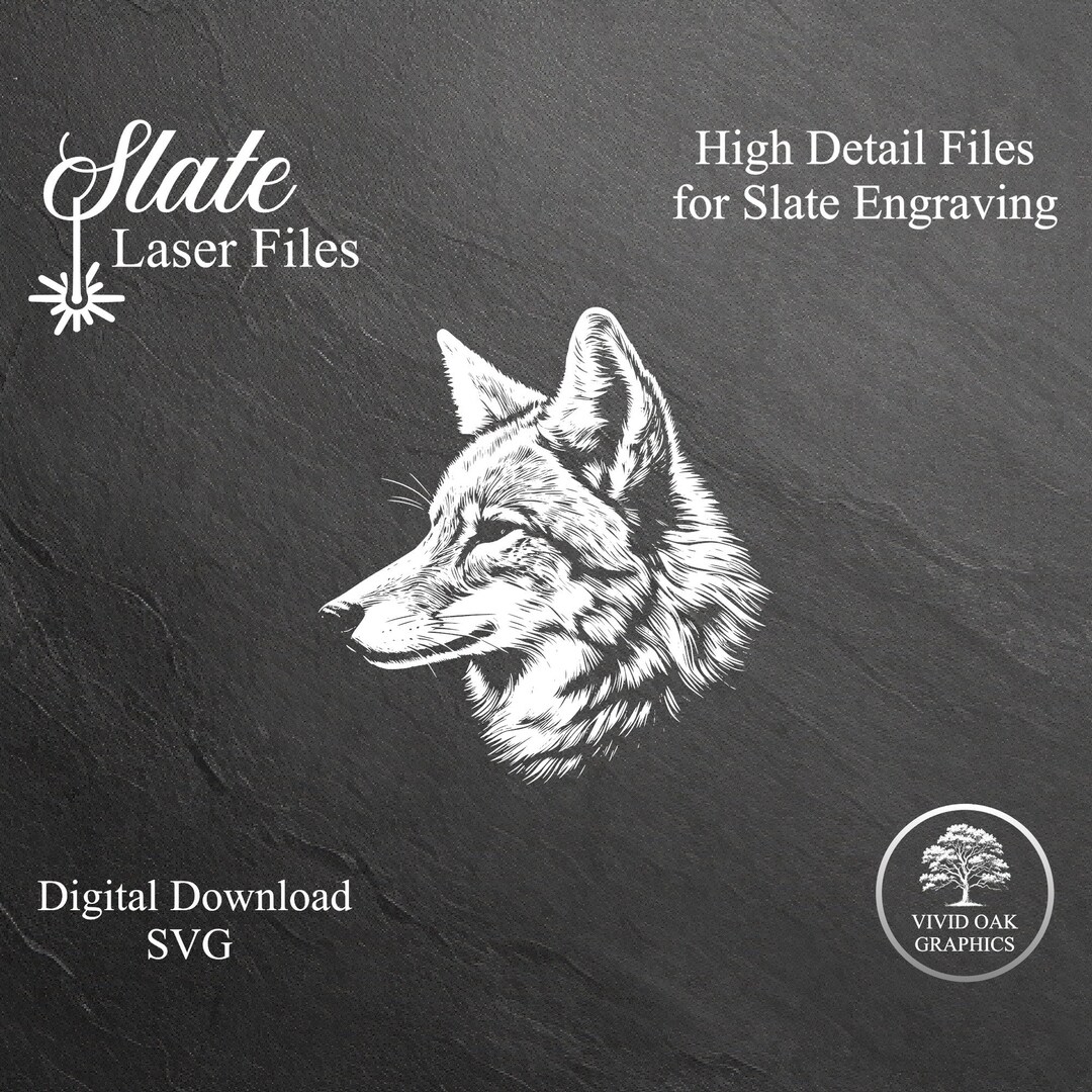 Coyote 3 - SLATE Engrave File, SVG, Instant Digital Download Files for ...