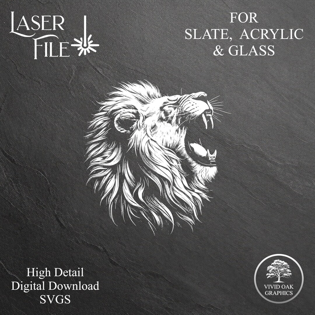 Slate Lion Roar 2 - Engrave Files, SVG, Instant Digital Download Files ...