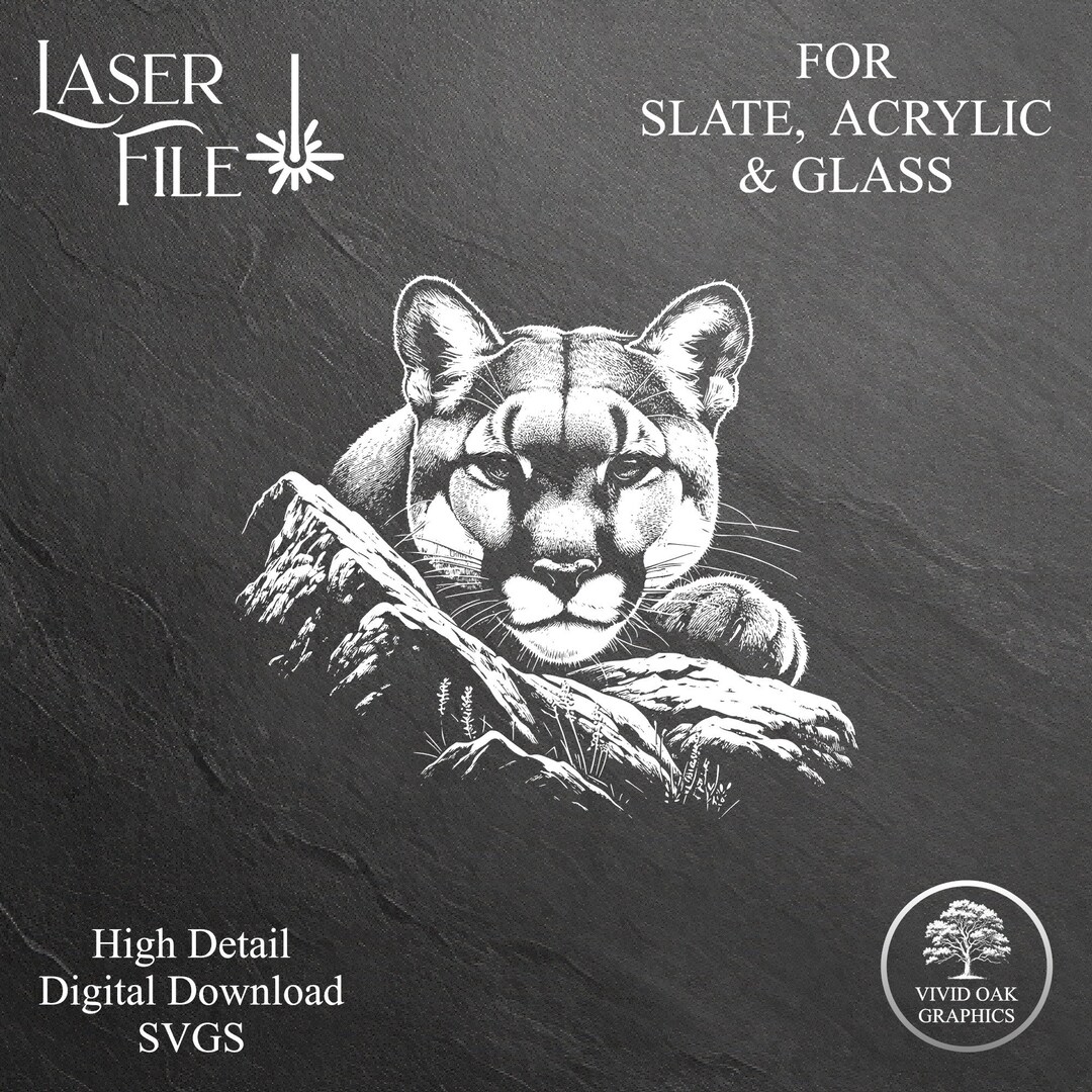 Slate Cougar - Engrave Files, SVG, Instant Digital Download Files for ...