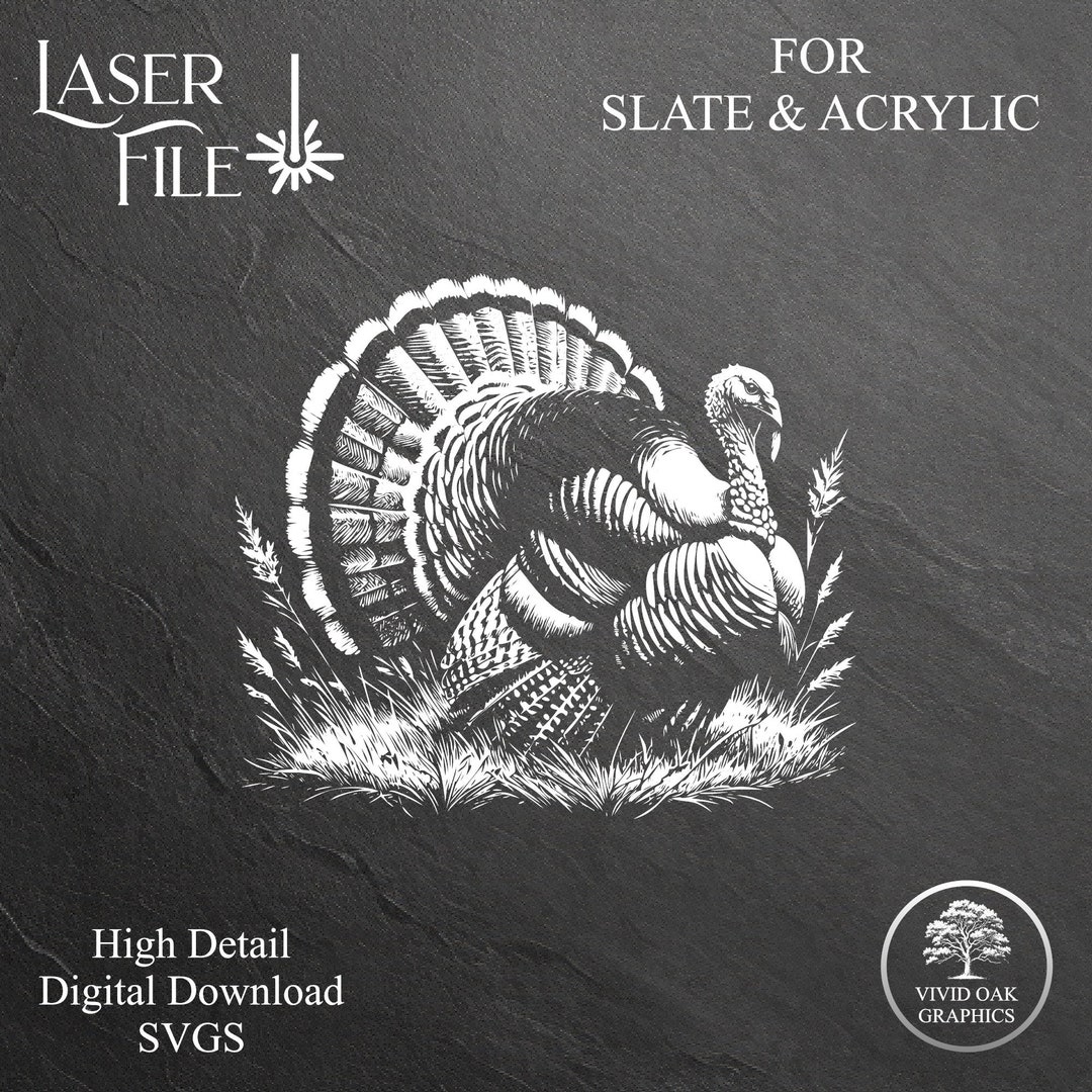 Wild Turkey 1 - High Detail Engrave File SVG, Digital Download Files ...