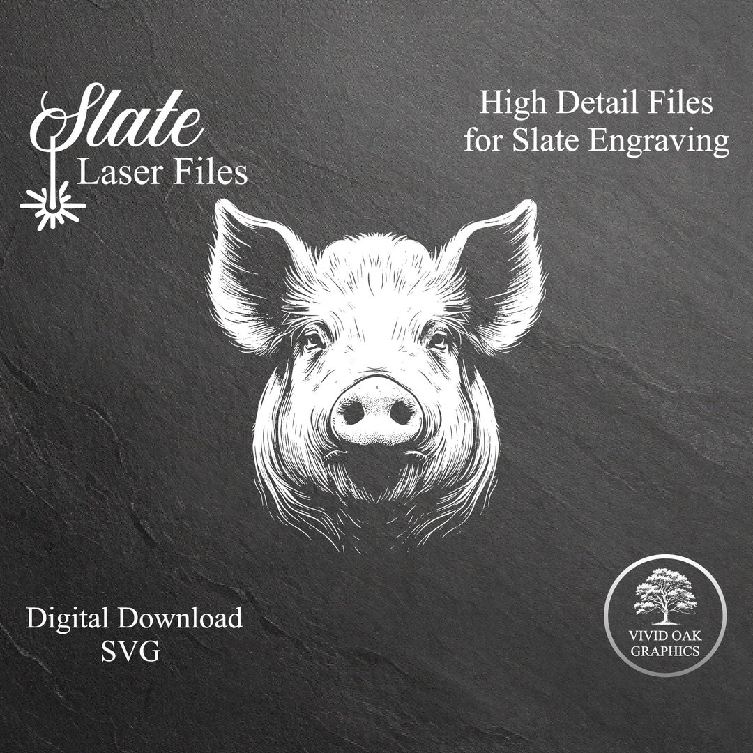 Pig 4 - SLATE Engrave File, SVG, Instant Digital Download Files for ...