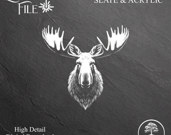 Standing Moose SLATE Engrave File SVG Instant Digital - Etsy