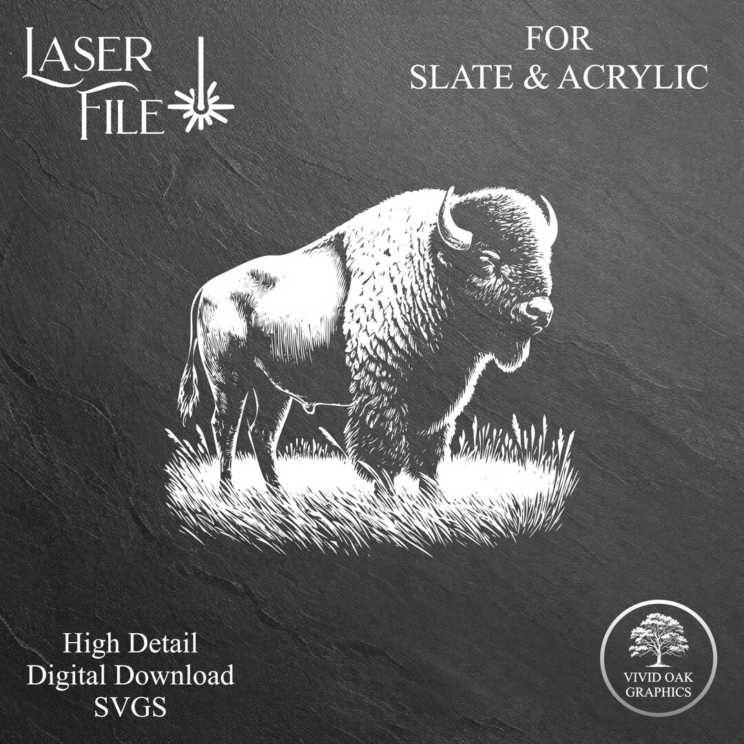 Buffalo ( Bison ) 2 - Engrave Files, SVG, Instant Digital Download ...