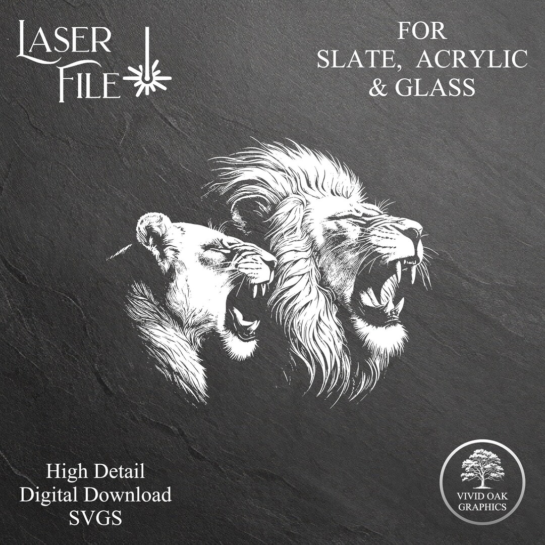 Slate Lion Couple 4 - Engrave Files, SVG, Instant Digital Download ...