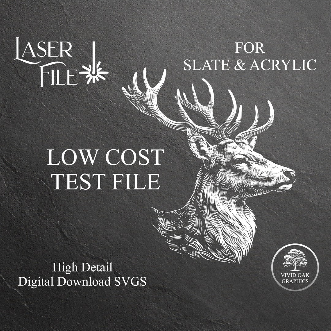 Deer SVG Test File: Slate & Acrylic Laser Engrave (digital Download) - Etsy
