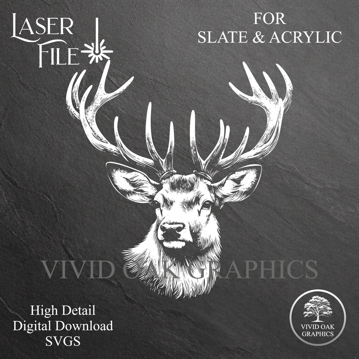 Deer Engrave SVG Bundle: Slate, Acrylic & Glass (digital Download) - Etsy
