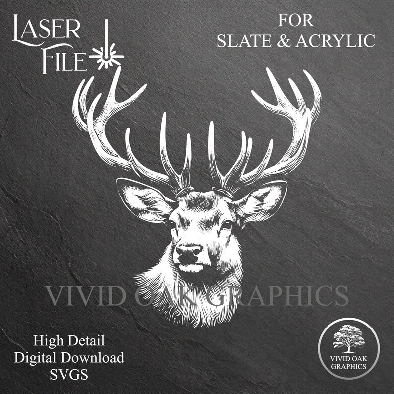 Deer Engrave SVG Bundle: Slate, Acrylic & Glass (digital Download) - Etsy