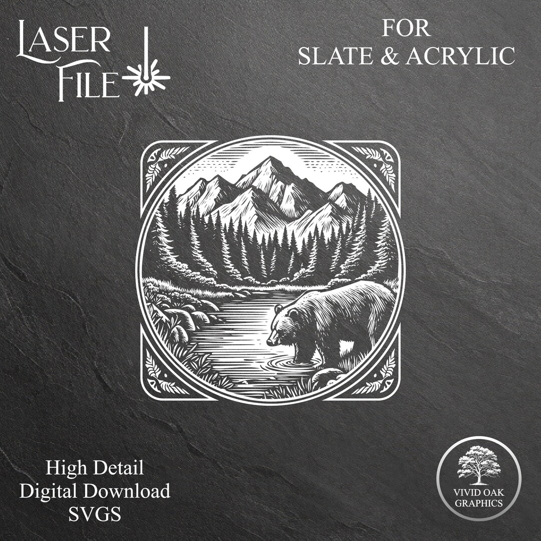 Slate Bear Coaster 2 - Engrave Files, SVG, Instant Digital Download ...