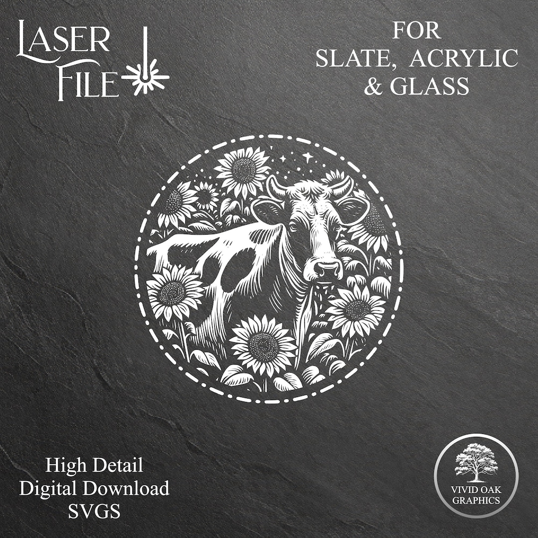 Sunflower Cow 4 - Engrave Files, SVG, Instant Digital Download Files ...