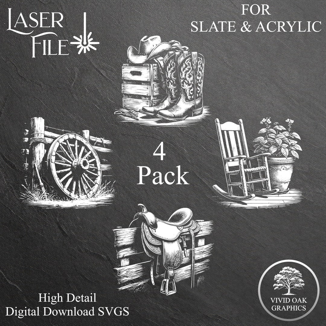 Country SVG Laser File Bundle: Slate & Acrylic Engrave (digital ...