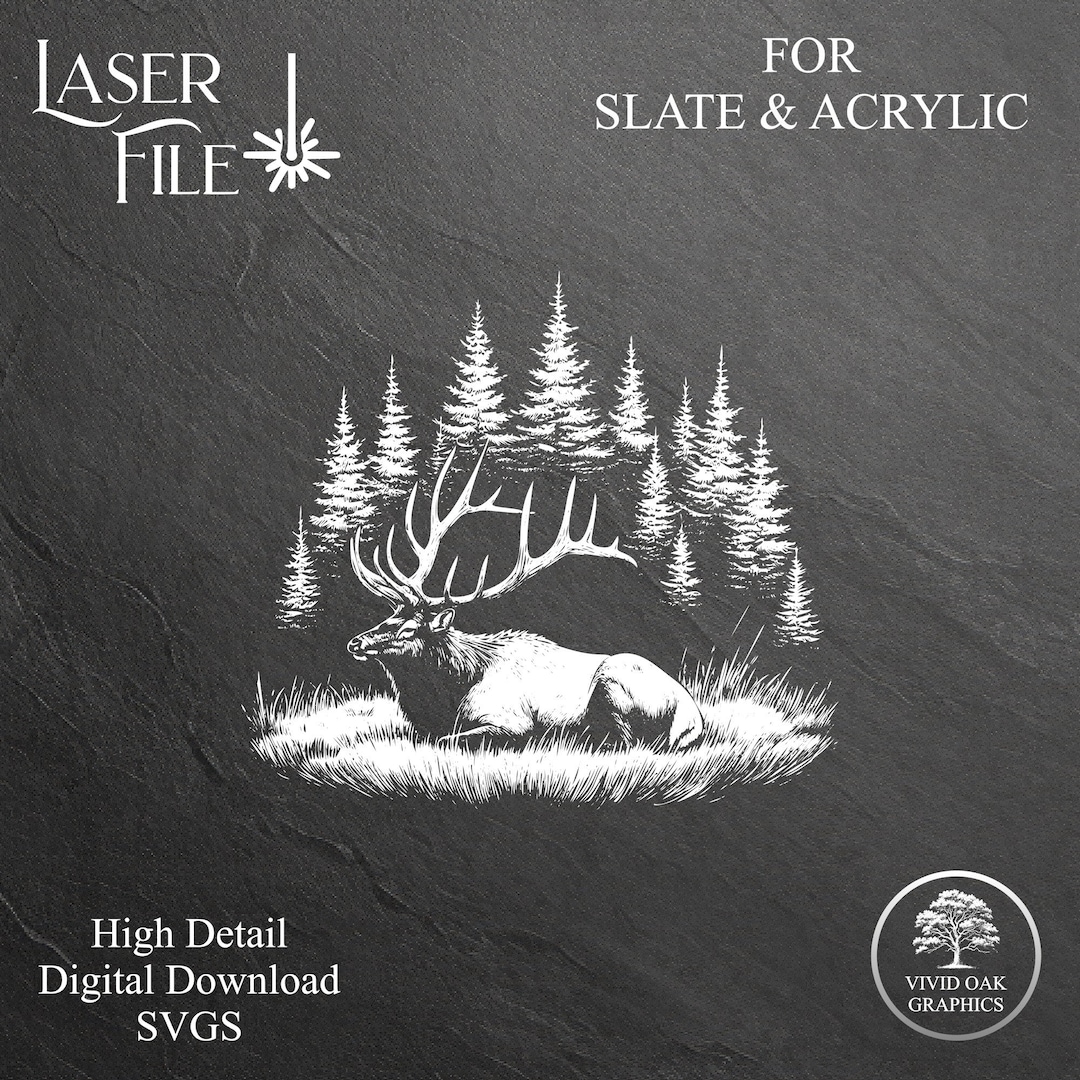 Forest Elk 2 - Engrave Files, SVG, Instant Digital Download Files for ...