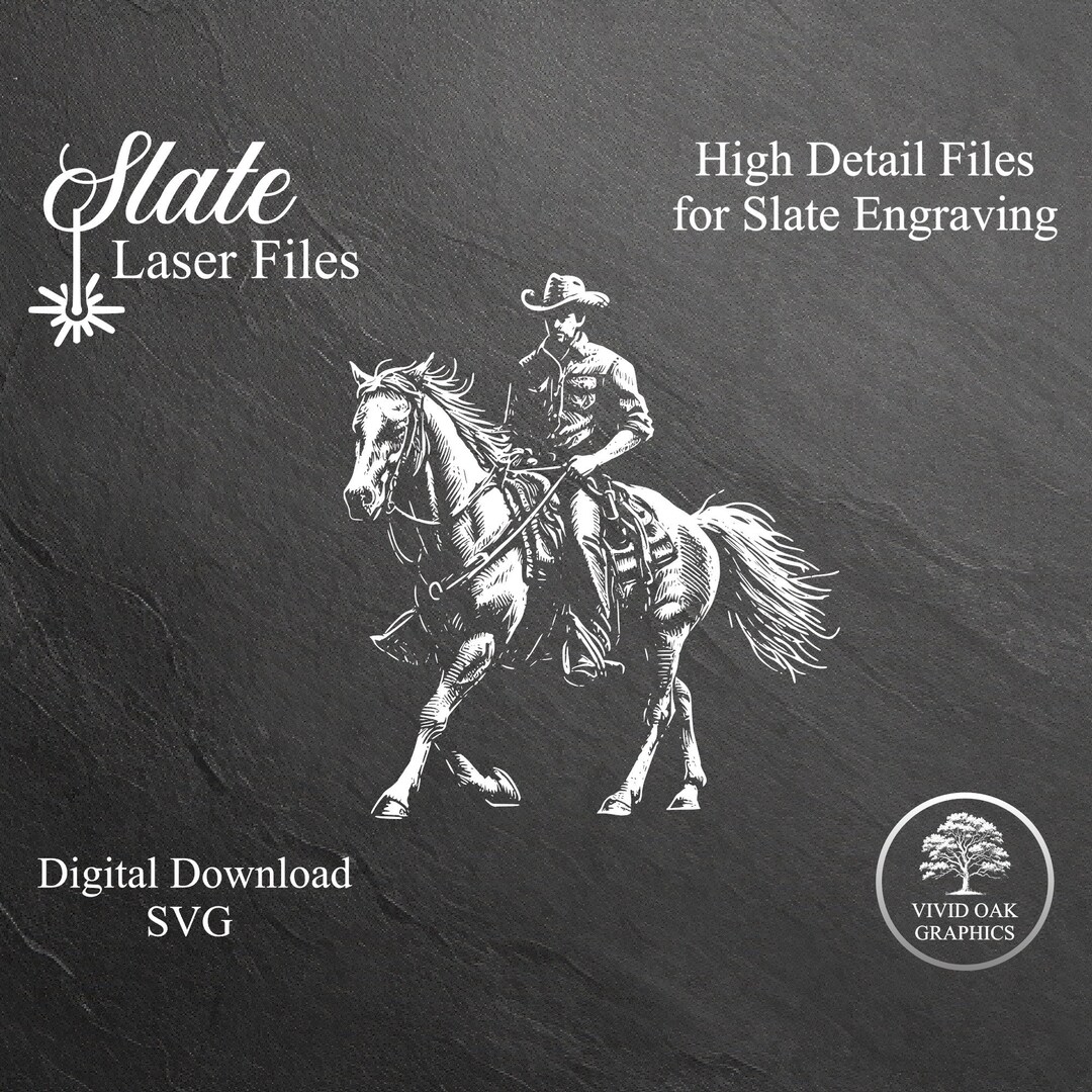Cowboy 2 - SLATE Engrave File, SVG, Instant Digital Download Files for ...