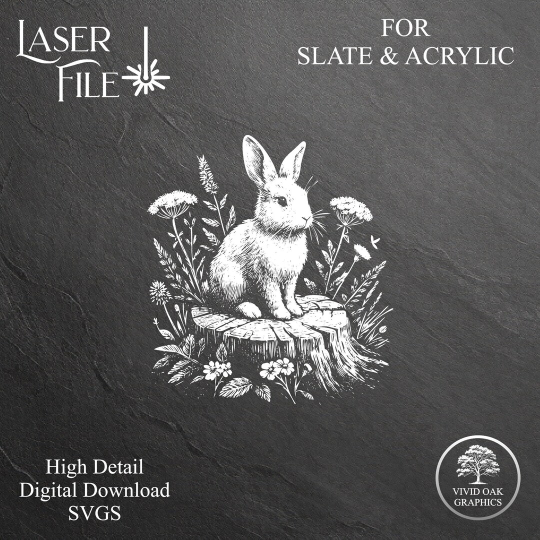 Wildflower Rabbit 1 - Engrave Files, SVG, Instant Digital Download ...