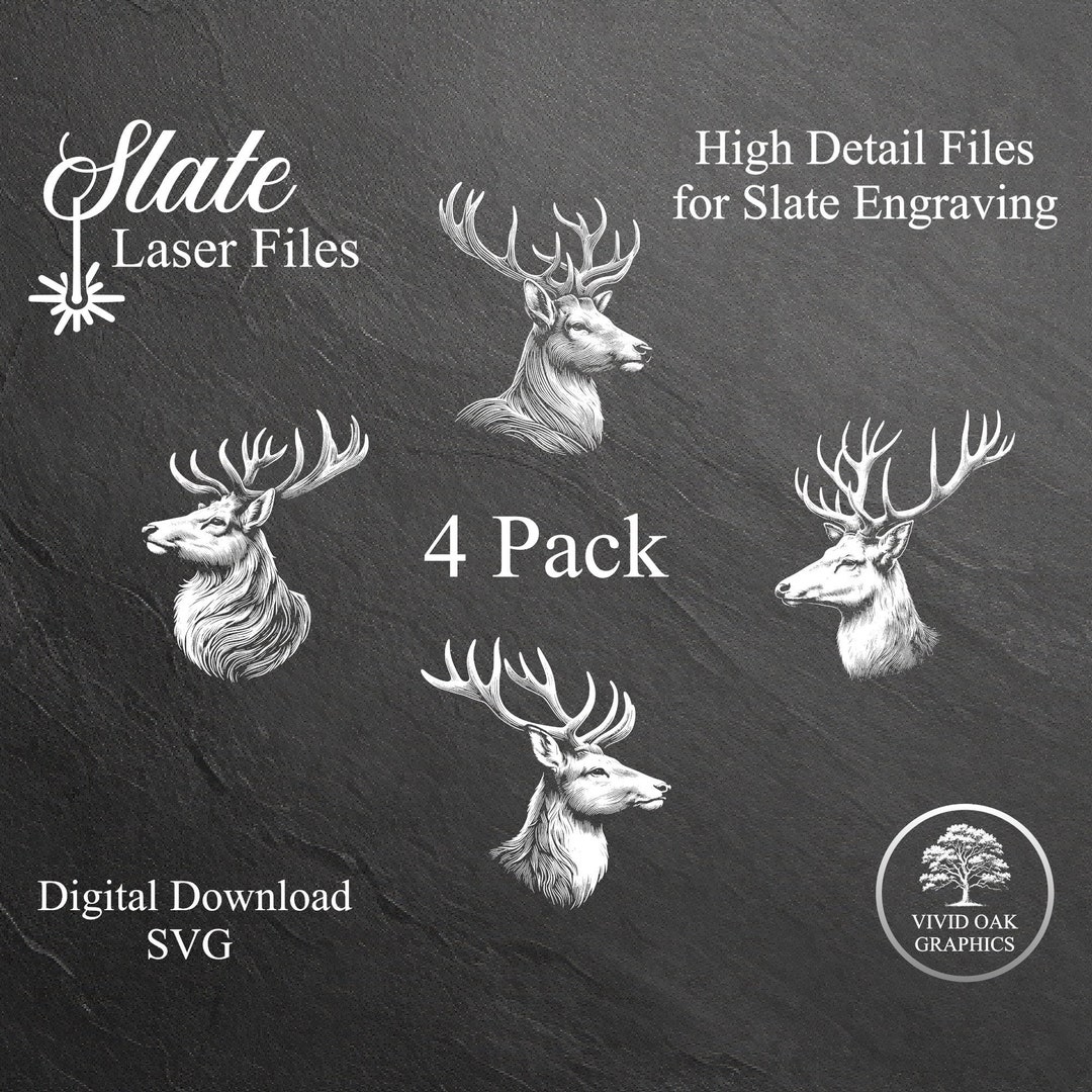 Elk Engraving SVG Bundle: Slate & Acrylic Laser Files (digital Download ...
