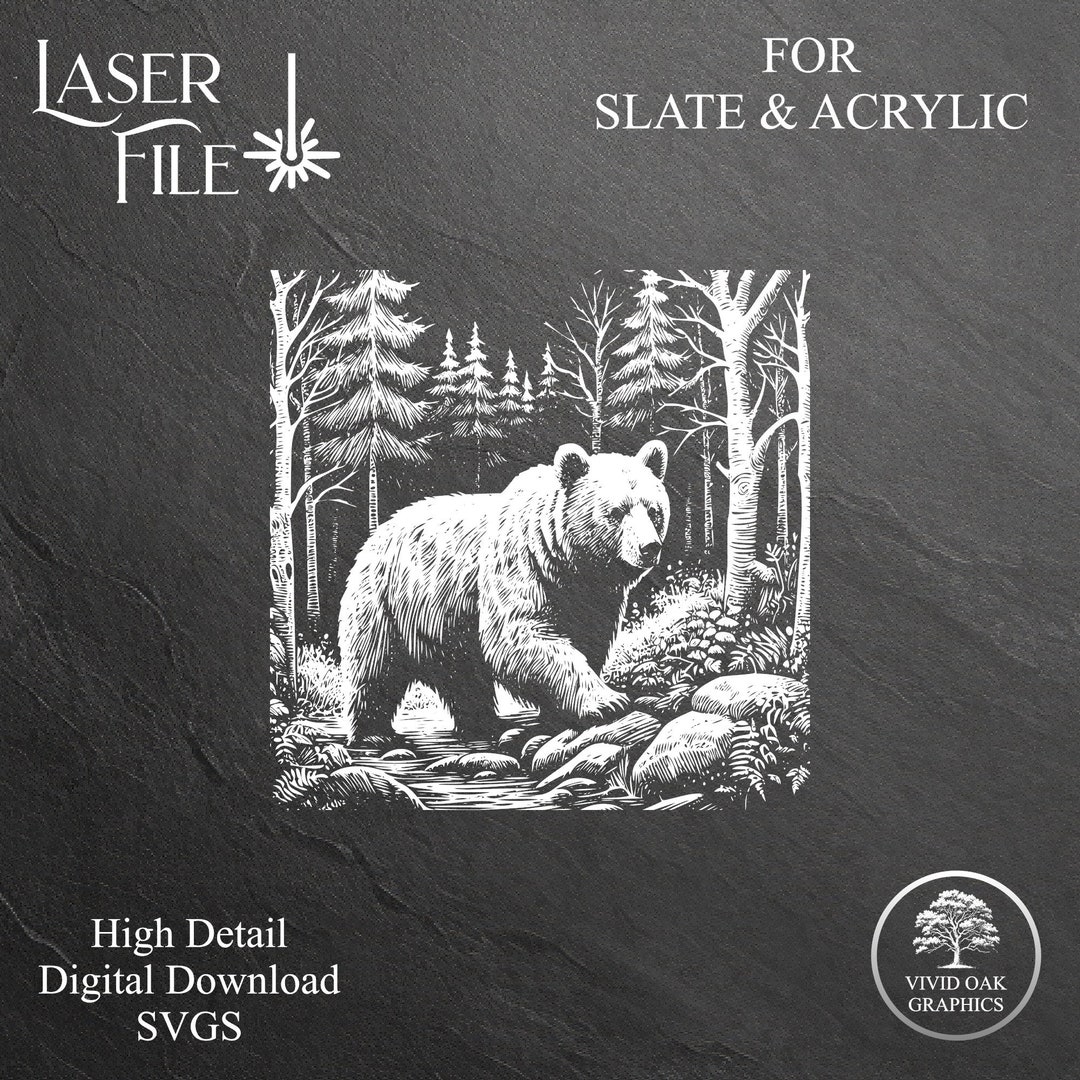 Bear 4 - SLATE Engrave File, SVG, Instant Digital Download Files for ...