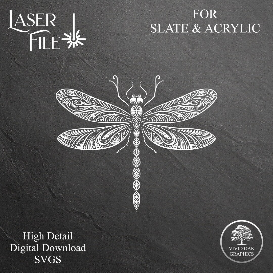 Dragonfly 2 - High Detail Engrave File SVG, Digital Download Files for ...