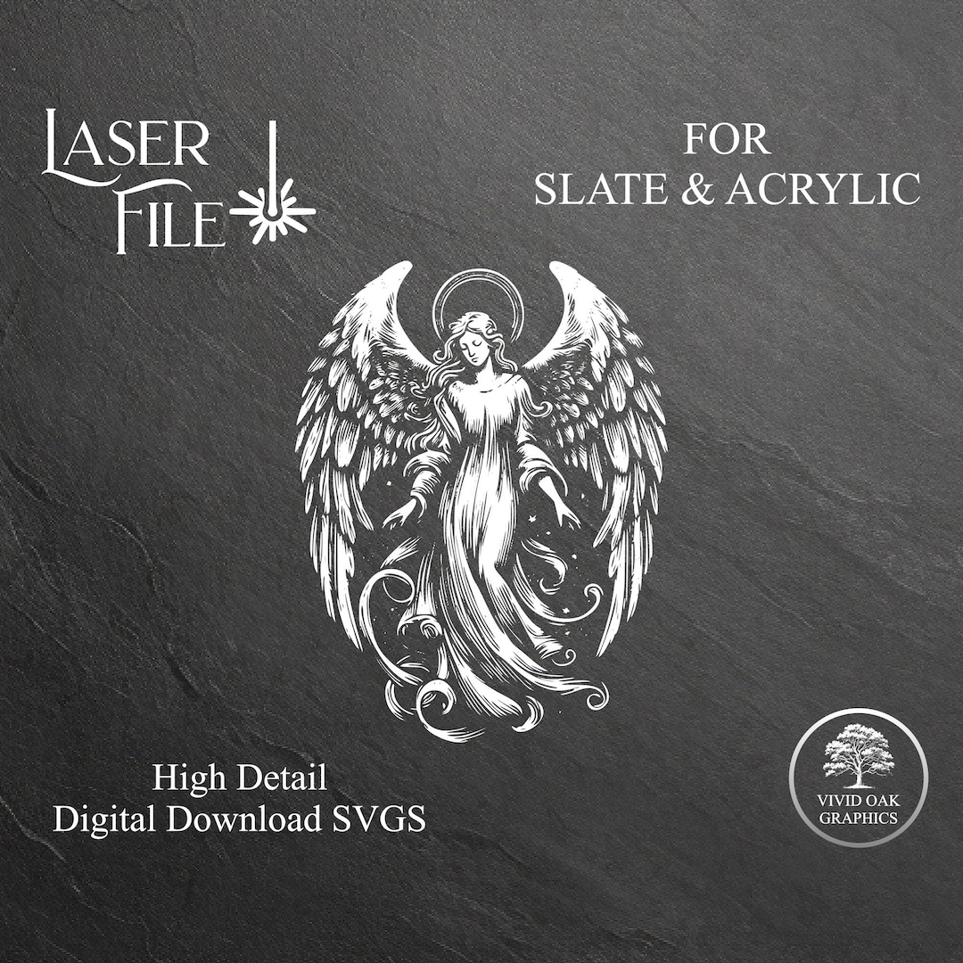 Angel - Engrave File SVG, for Slate & Acrylic, Digital Download Files ...