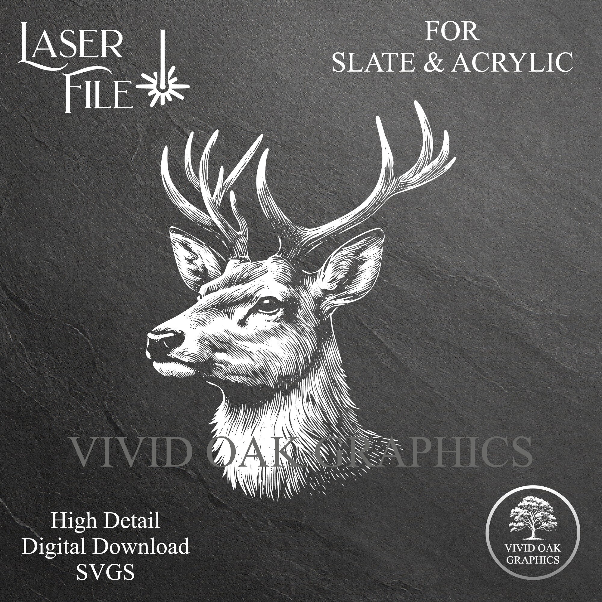 Deer Engrave SVG Bundle: Slate, Acrylic & Glass (digital Download) - Etsy