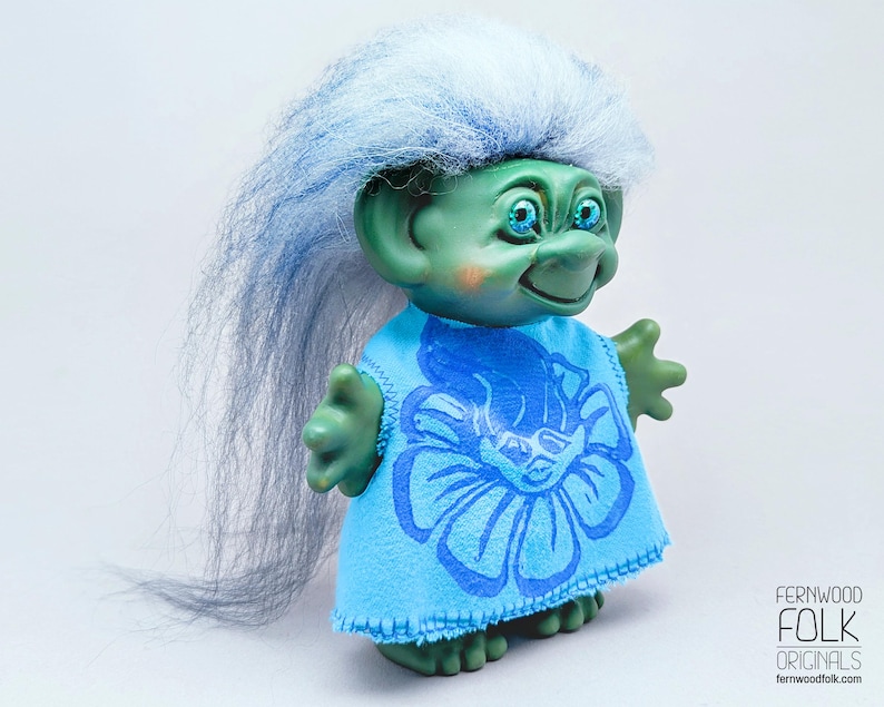 Restyled Vintage Wishnik Troll "retro Print" - OOAK - Classic 6" Trolls ...