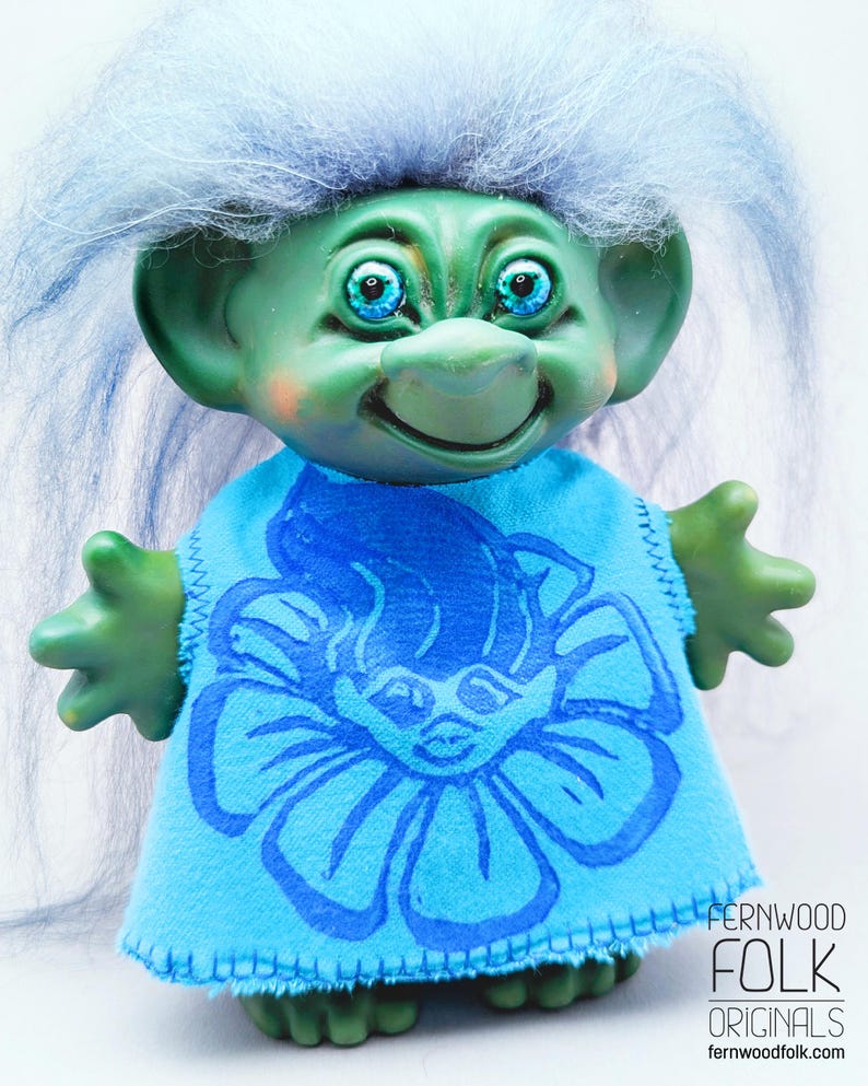 Restyled Vintage Wishnik Troll "retro Print" - OOAK - Classic 6" Trolls ...
