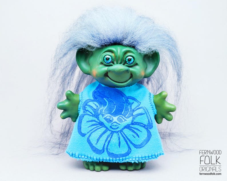 Restyled Vintage Wishnik Troll "retro Print" - OOAK - Classic 6" Trolls ...