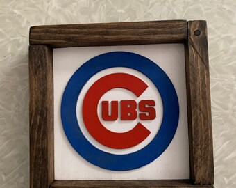 Chicago Cubs Sign Man Cave Sign Sports Sign - Etsy